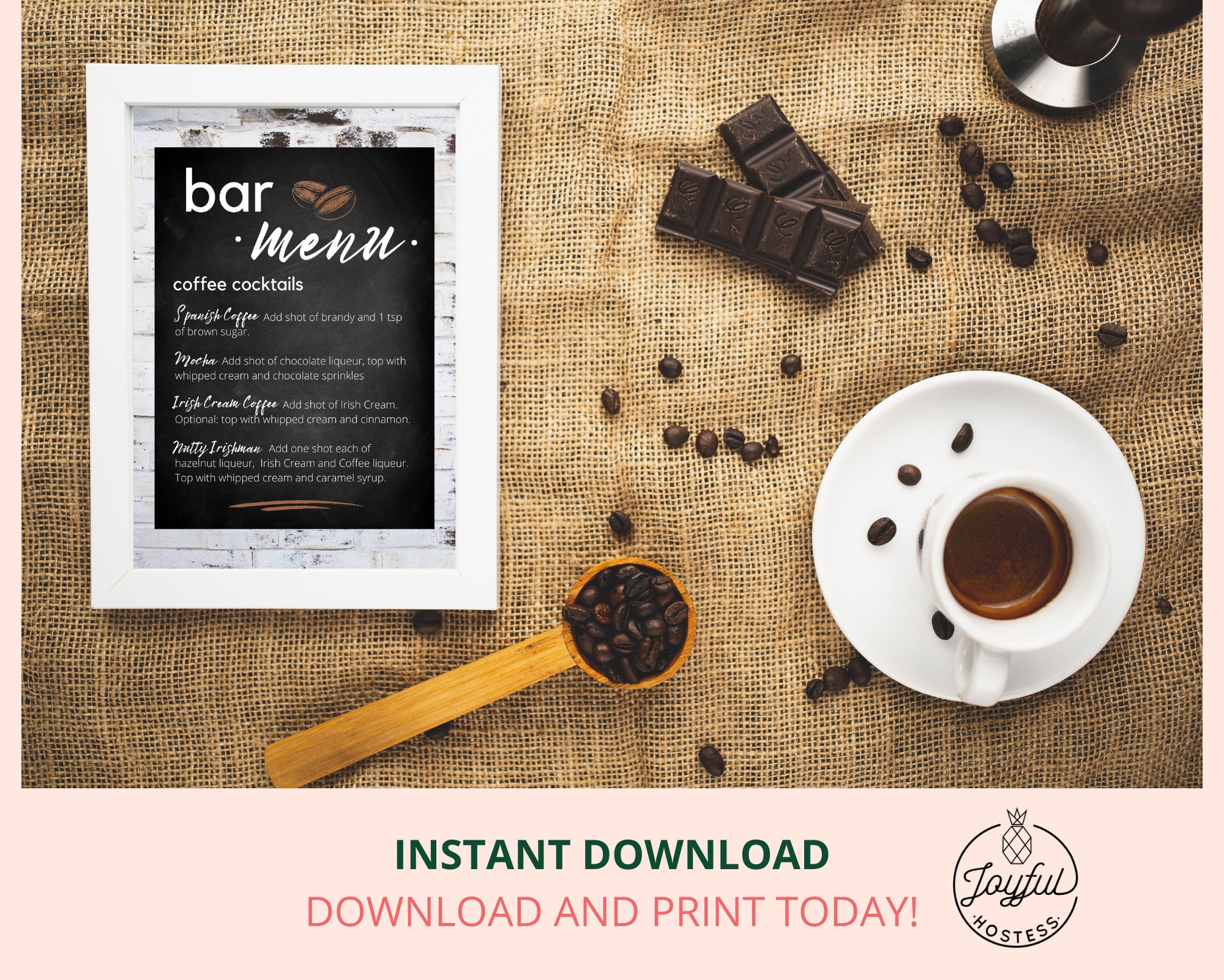 Coffee Bar Printable Party Kit, Instant Download, Coffee Bar Sign ...