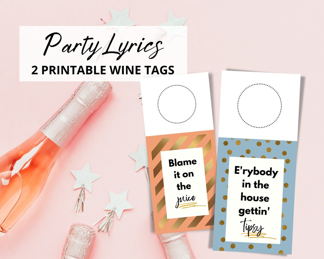 Printable Wine Gift Tag, Tipsy Label, Blame It on the Juice, Liquor ...