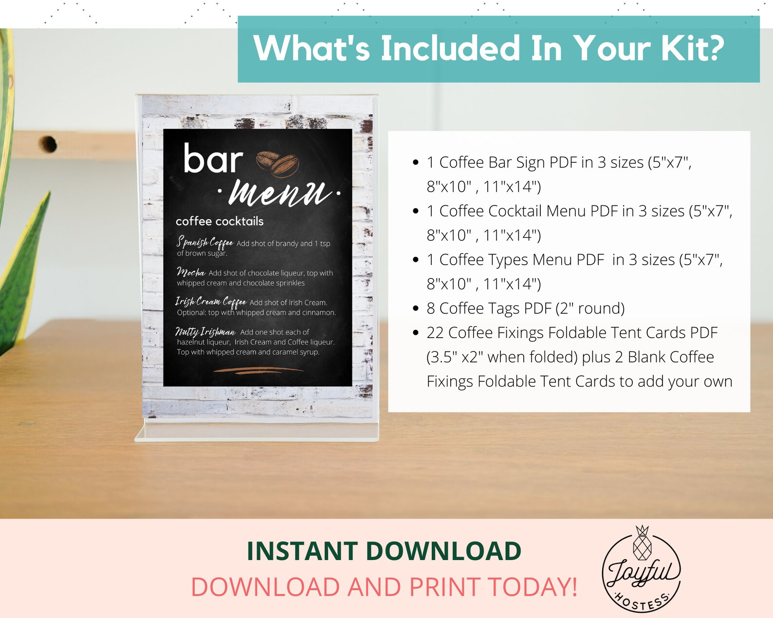 Coffee Bar Printable Party Kit, Instant Download, Coffee Bar Sign ...