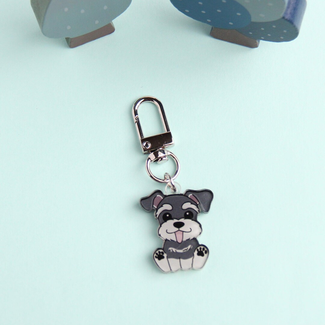 3cm Mini Schnauzer Acrylic Keychain - Cute Dog Breed Collectible - Etsy