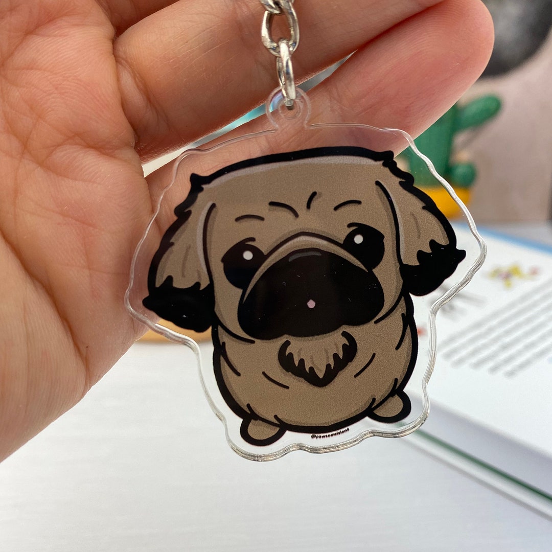 Pekingese Clear Acrylic Keychain, Cute Dog Breed Keychain, Adorable ...