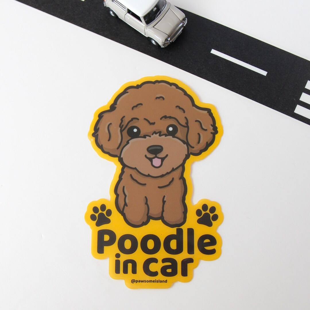Poodle Car Sticker Inside Window Decal - Etsy