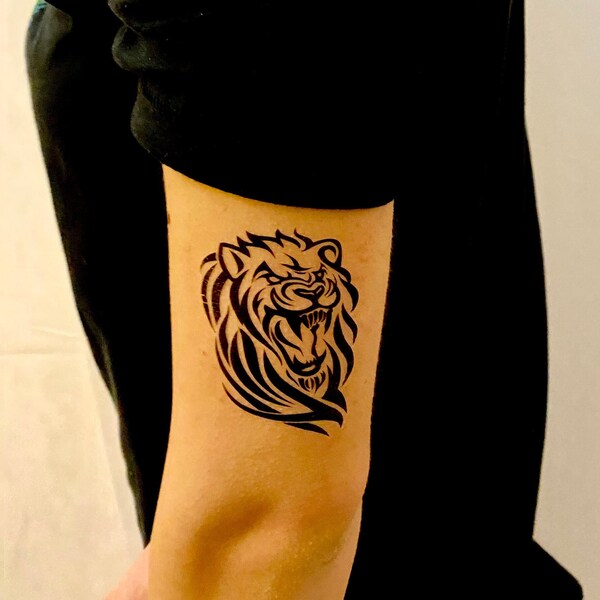 Fake Lion Tattoo - Etsy
