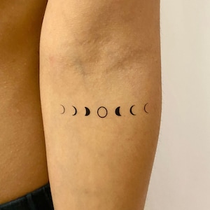Moon Phases Temporary Tattoo (set of 2) - Etsy