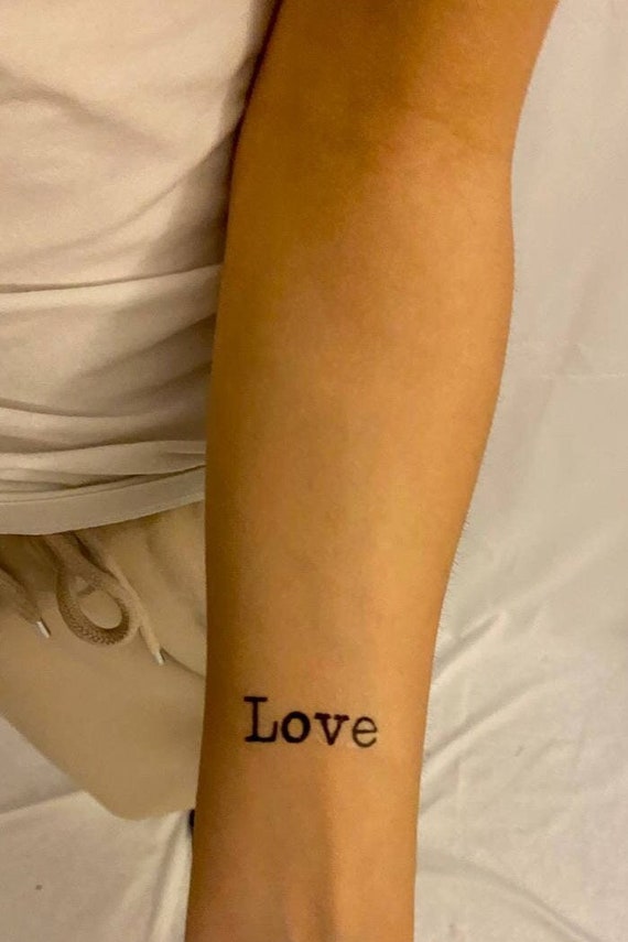 Love Temporary Tattoo set of 2 / Quote Temporary Tattoo / - Etsy