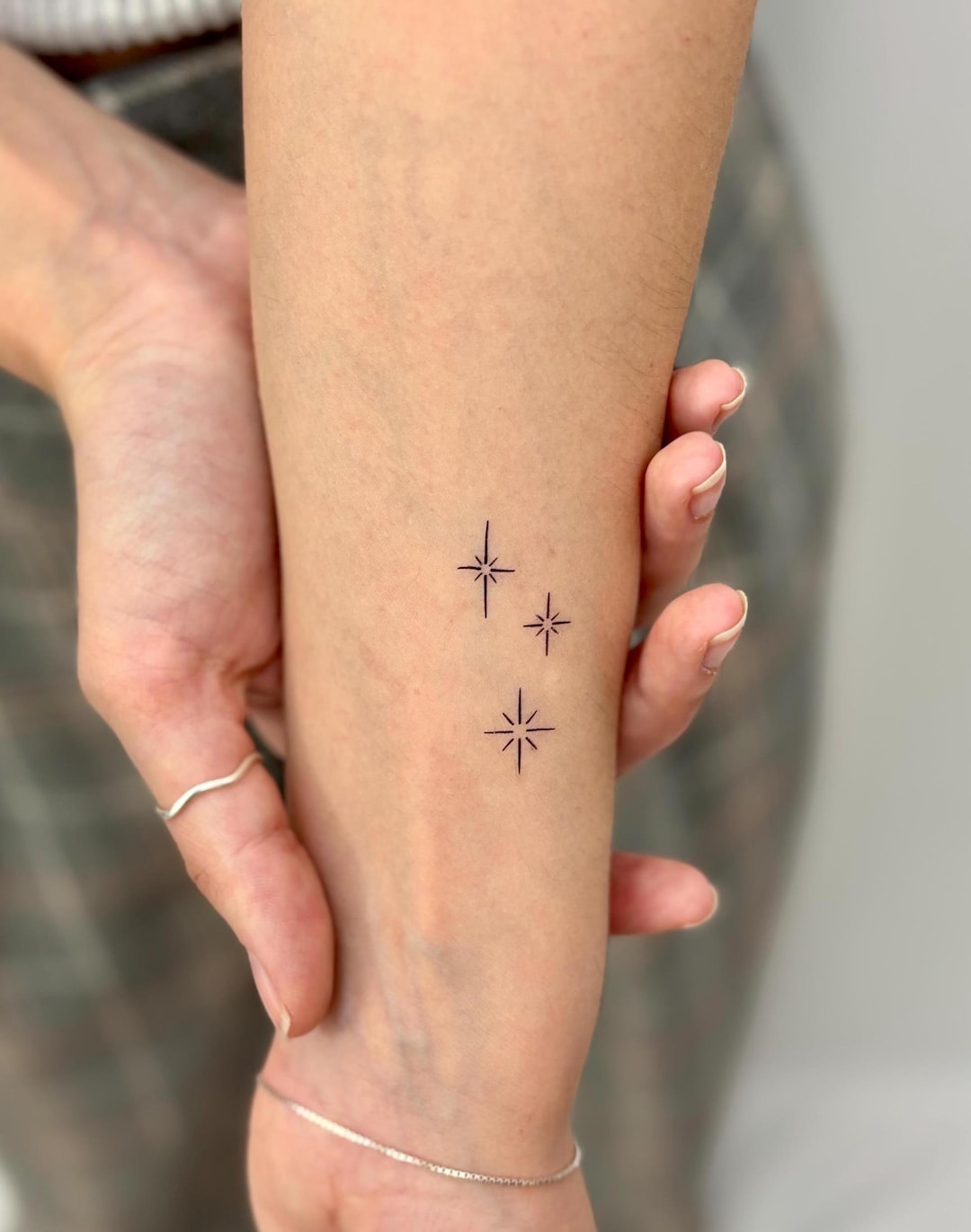 Celestial Fine Line Stars Temporary Tattoo (set of 3) / Wrist Fake ...