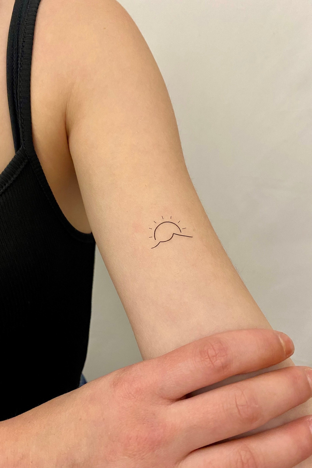 Fine Line Sun Temporary Tattoo (set of 3) - Etsy
