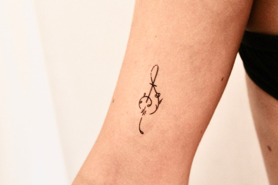 Treble Clef Temporary Tattoo (set of 2) / G Clef Temporary Tattoo ...