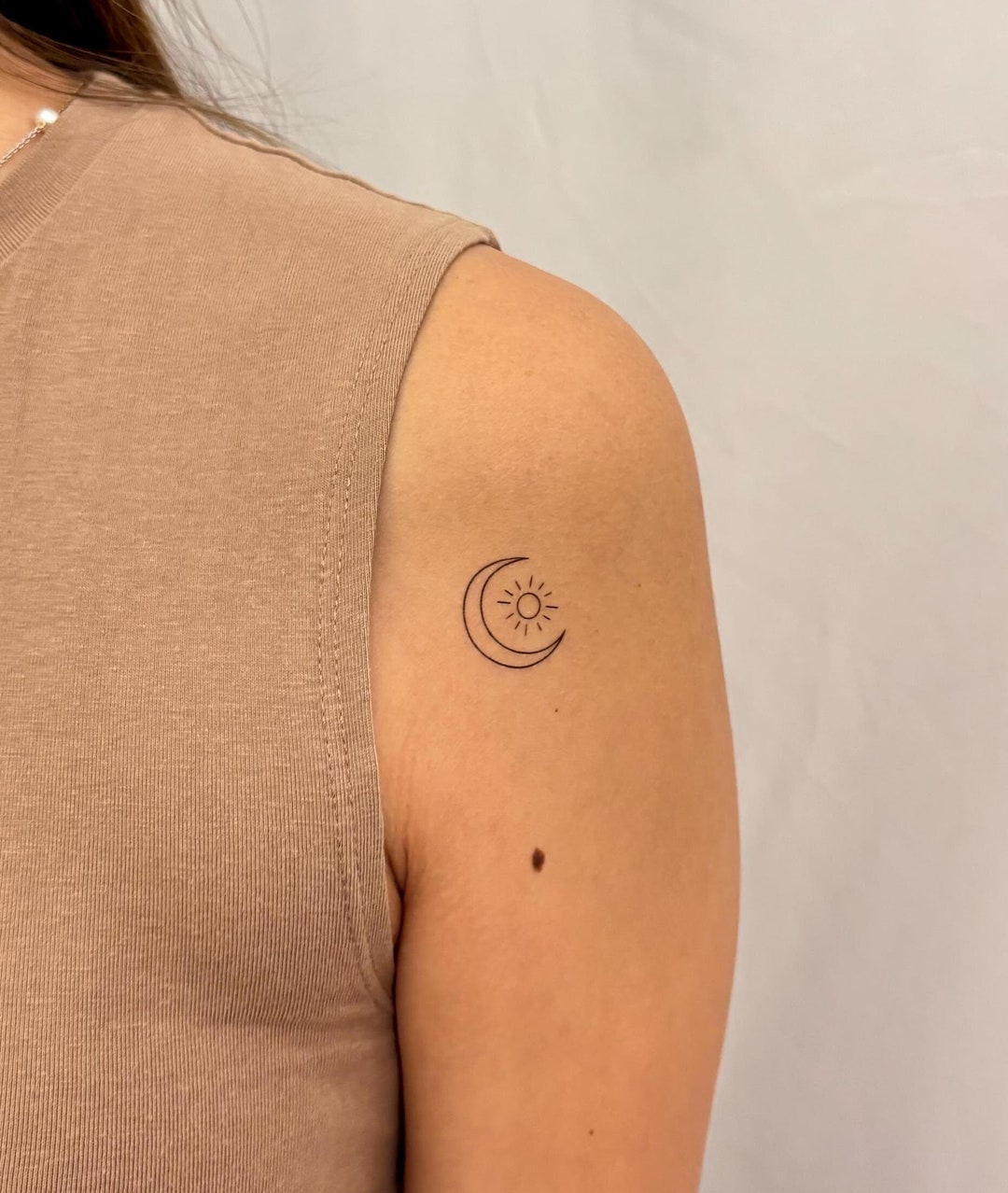 Lunar Sun Fine Line Temporary Tattoo (set of 3) / Body Art Tattoo ...