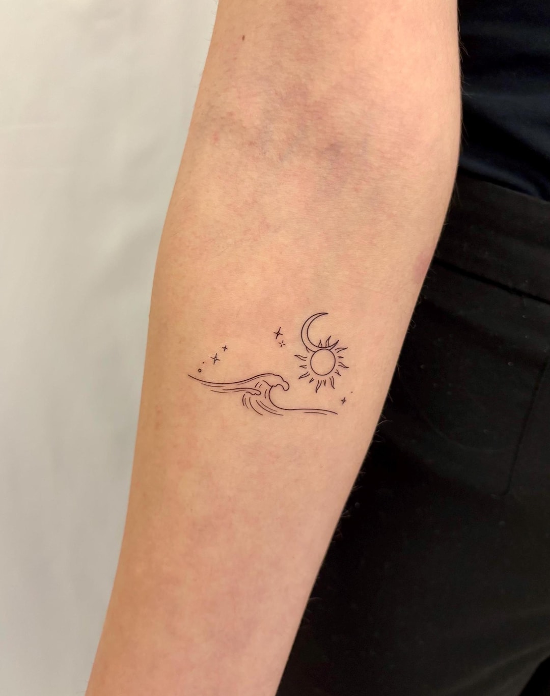 Sunset Ocean Wave Temporary Tattoo (set of 2) / Tiny Tattoo Inspiration ...