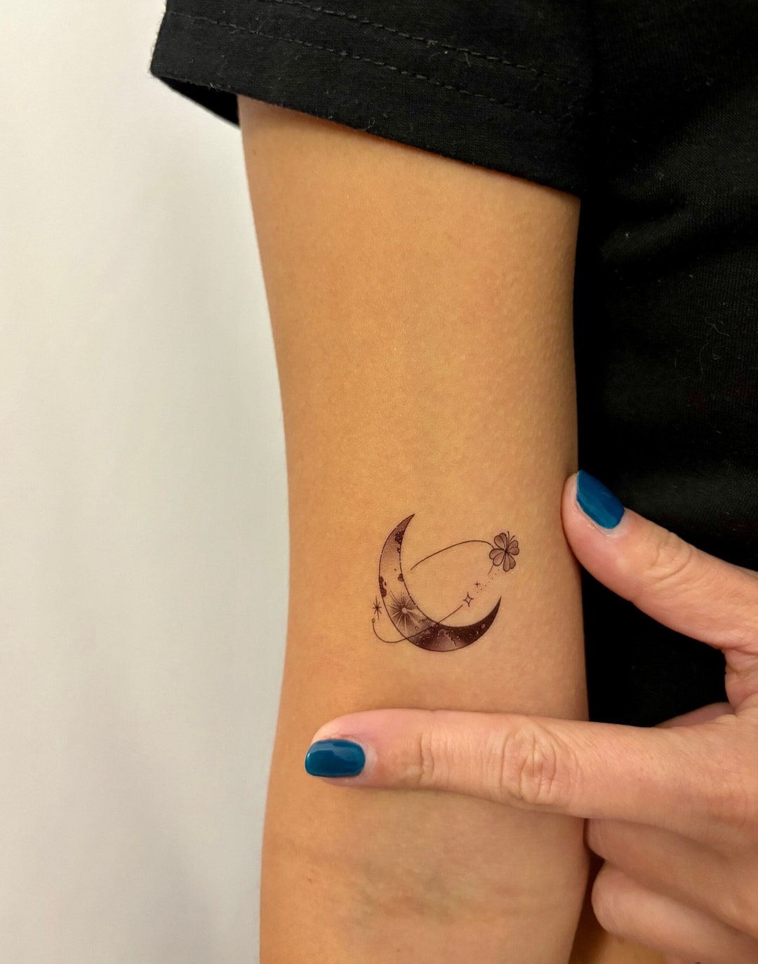 Moon Temporary Tattoo set of 2 / Temp Tattoo - Etsy