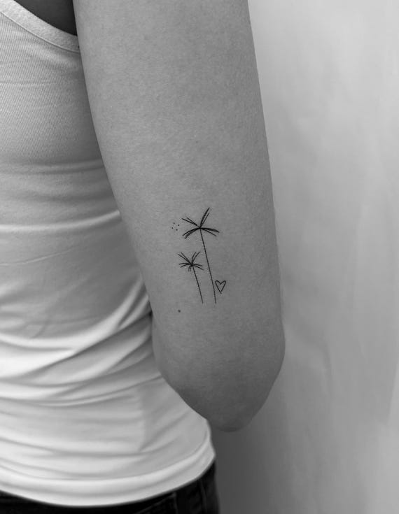 Minimalist tropical tattoo - Bronctattooaus.com
