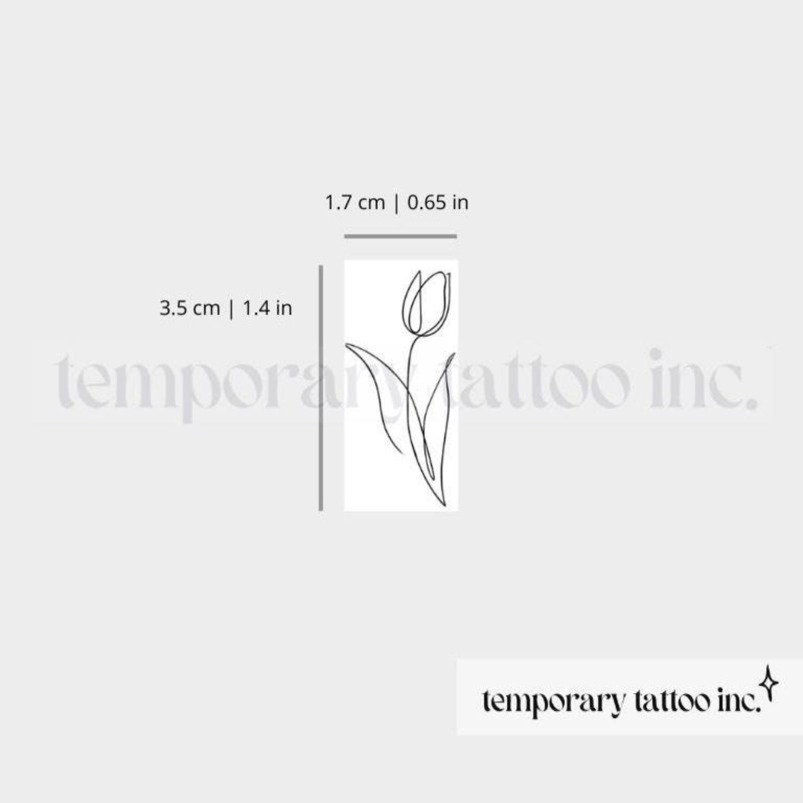 Fine Line Tulip Temporary Tattoo (set of 2) / Minimalistic Tattoo ...