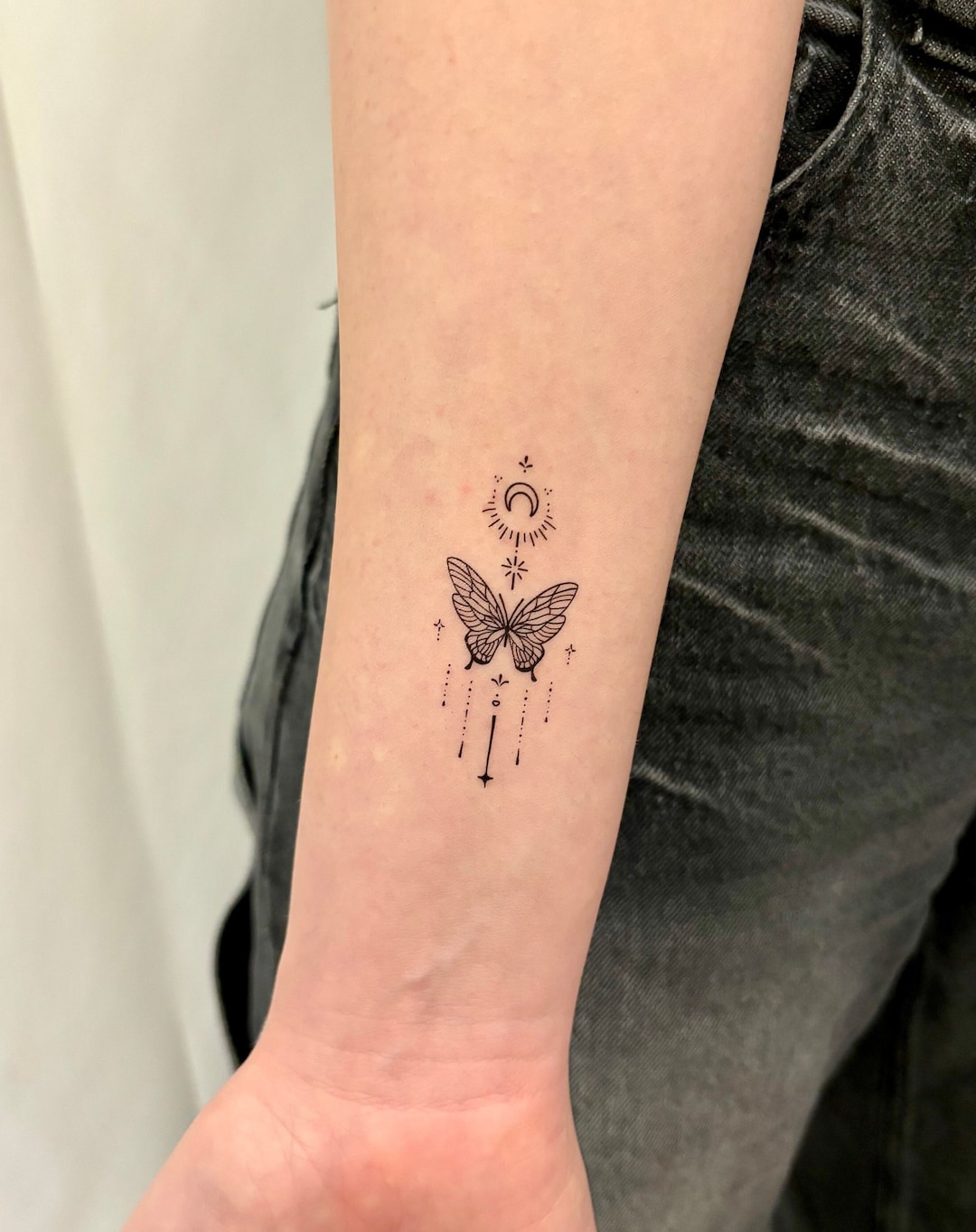 Butterfly Moon Temporary Tattoo (set of 2) - Etsy