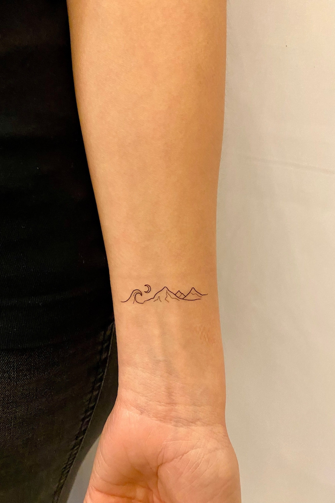 Mountain and Sea Temporary Tattoo (set of 2) / Nature Tattoo / Hiking ...