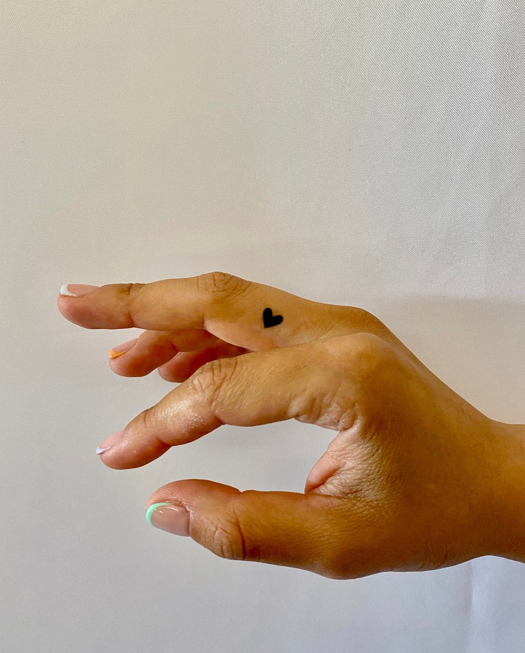 Black Little Heart Temporary Tattoo (set of 4) / Small Heart Tattoo ...