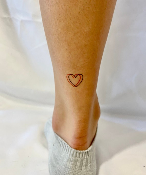 Heart Tattoos On Ankle