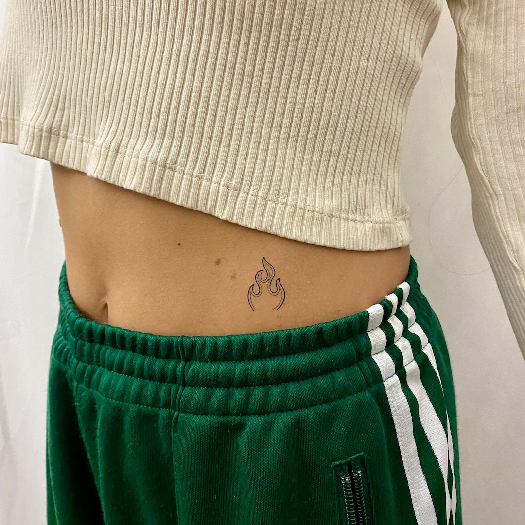 Fire File Line Flame Temporary Tattoo set of 3 - Etsy