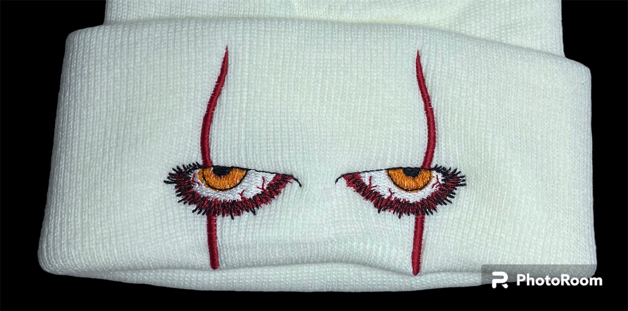 Scary Pennywise Eyes Embroidered Knit Beanie Hat Inspired by the Movie ...