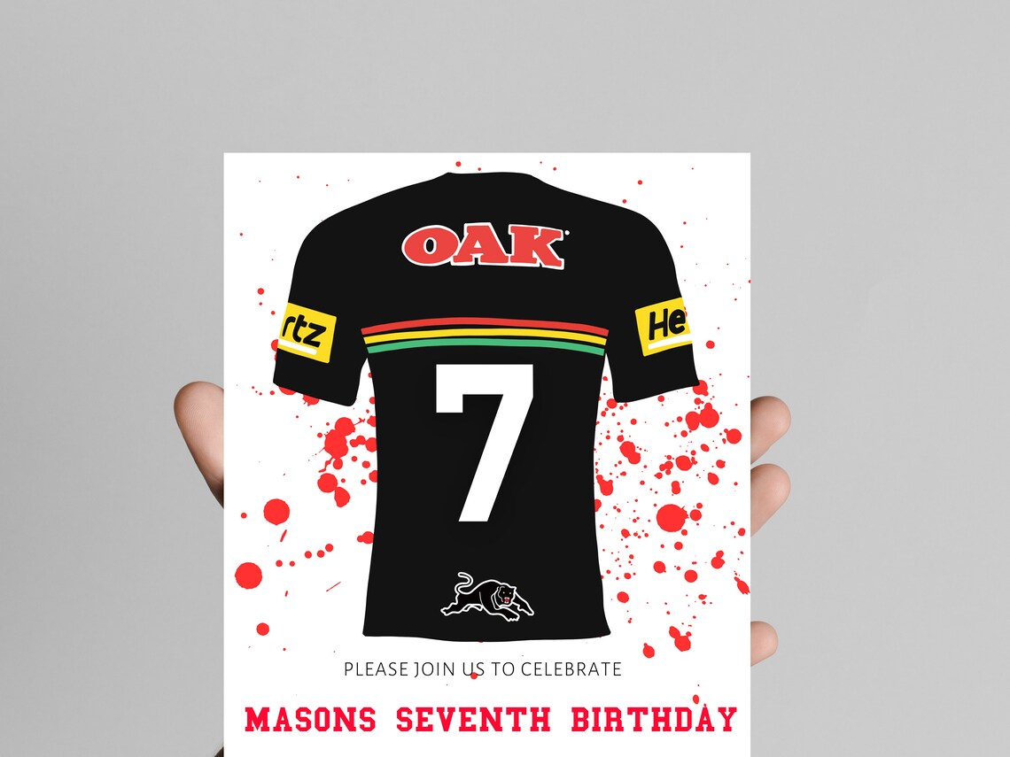 NRL Birthday Invitation | National Rugby League Birthday Party | Rugby ...