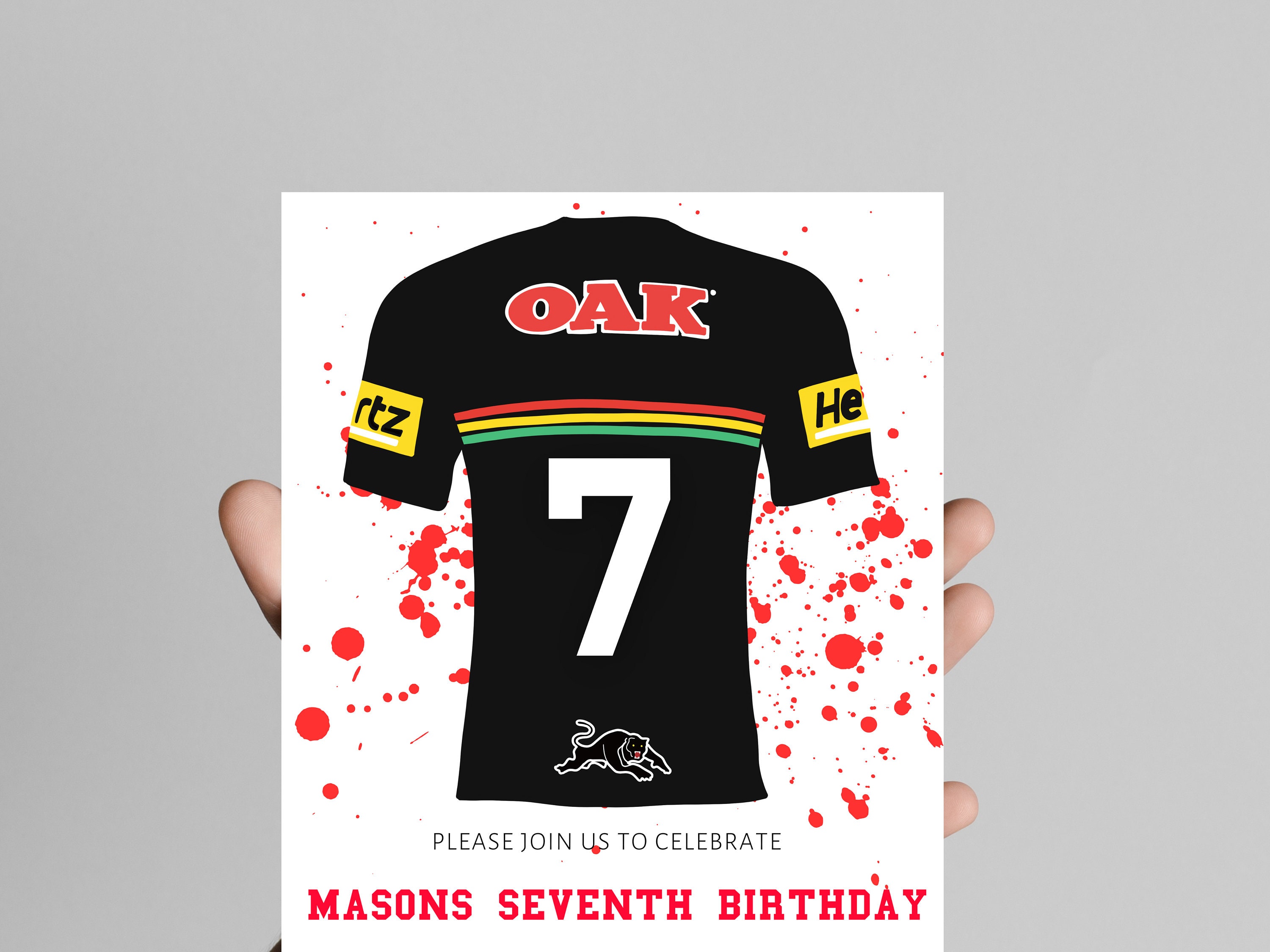 NRL Birthday Invitation | National Rugby League Birthday Party | Rugby ...