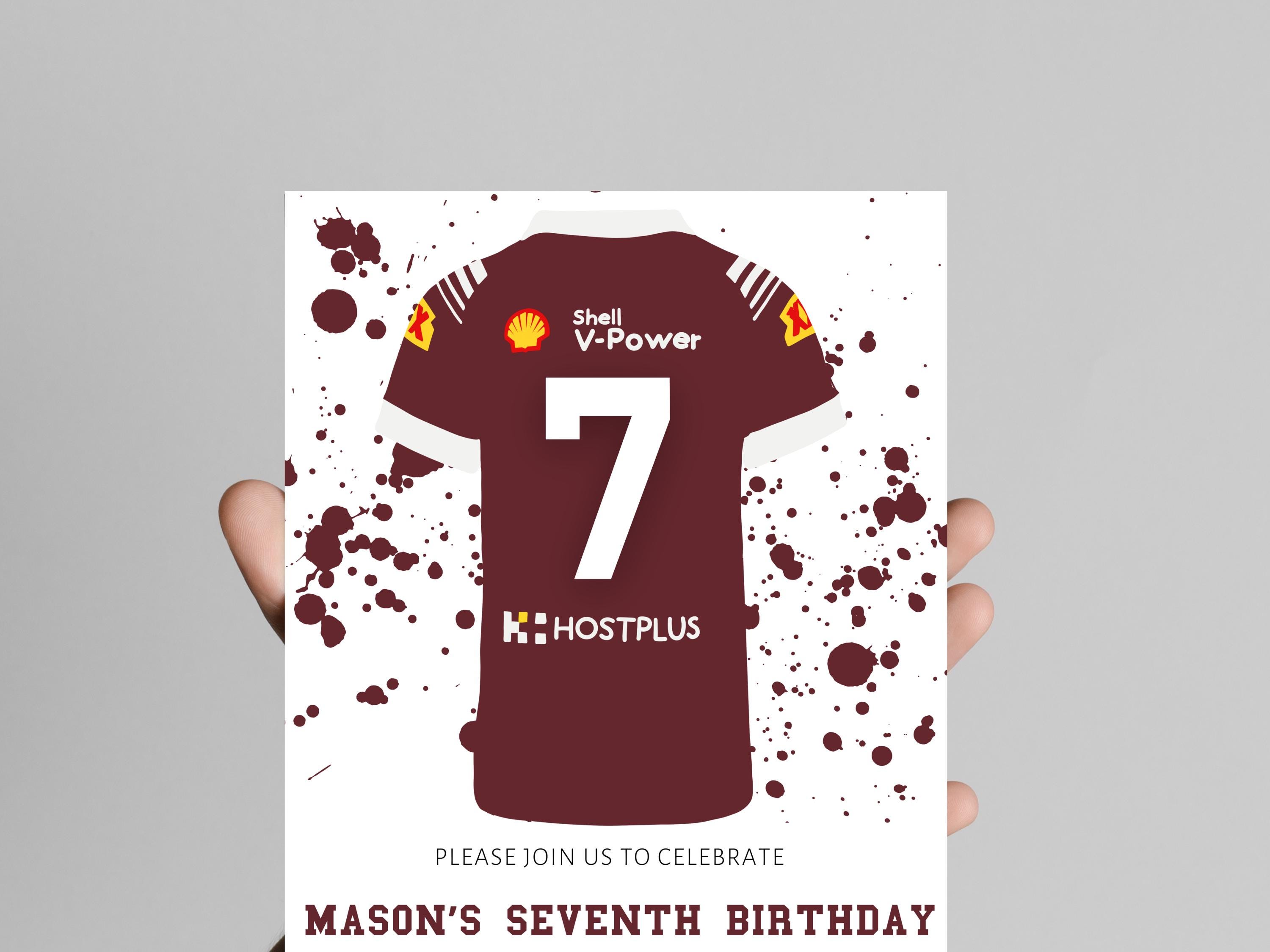 NRL Birthday Invitation | National Rugby League Birthday Party | Rugby ...