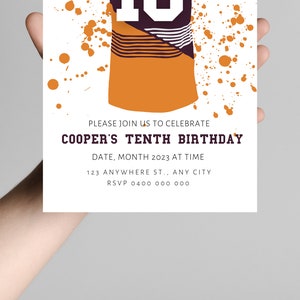 NRL Birthday Invitation | National Rugby League Birthday Party | Rugby ...