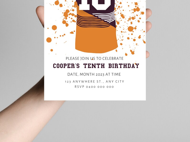 NRL Birthday Invitation | National Rugby League Birthday Party | Rugby ...