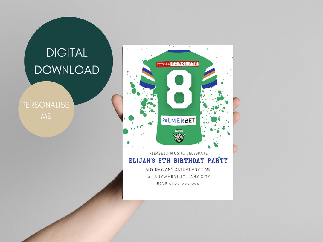 NRL Birthday Invitation | National Rugby League Birthday Party | Rugby ...