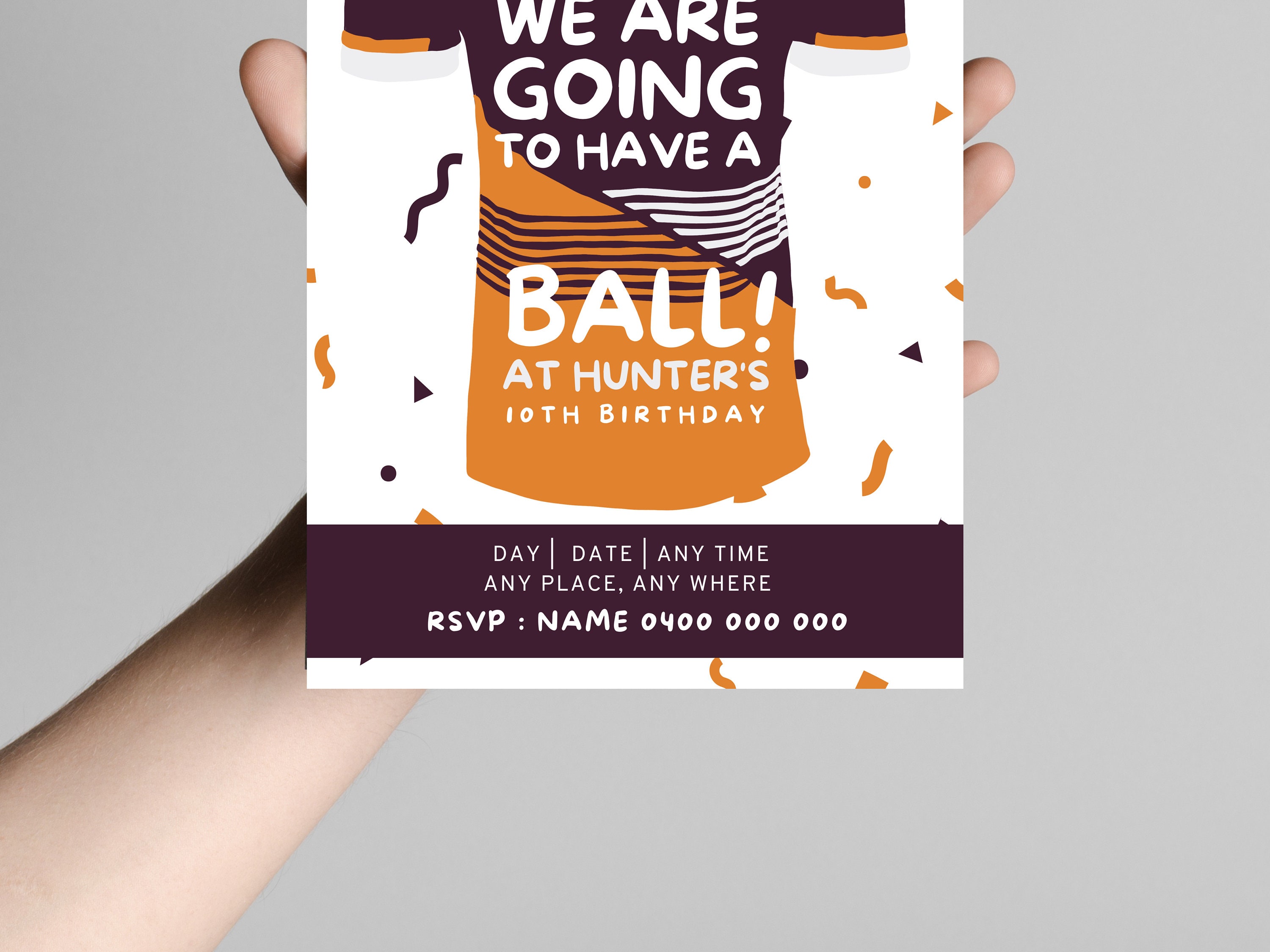 NRL Birthday Invitation | National Rugby League Birthday Party | Rugby ...