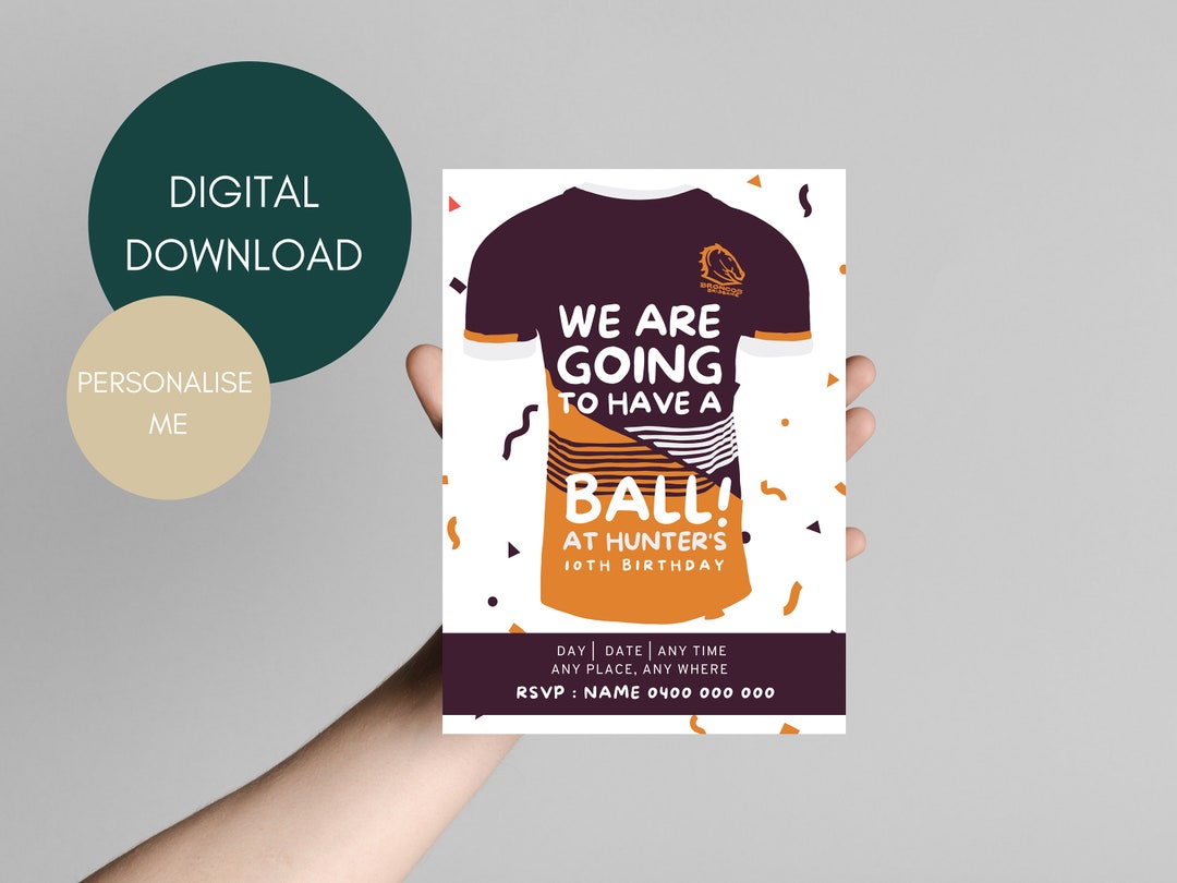 NRL Birthday Invitation | National Rugby League Birthday Party | Rugby ...