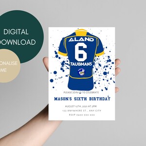 NRL Birthday Invitation | National Rugby League Birthday Party | Rugby ...