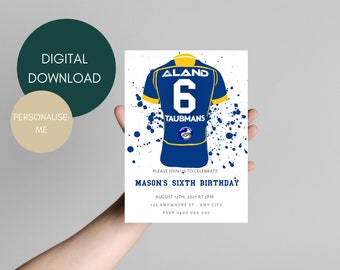 Parramatta Eels Party Invite | NRL Party Theme | Rugby League | NRL ...