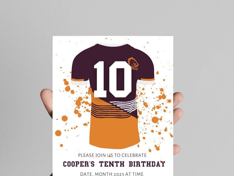 NRL Birthday Invitation | National Rugby League Birthday Party | Rugby ...