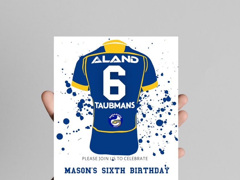 NRL Birthday Invitation | National Rugby League Birthday Party | Rugby ...