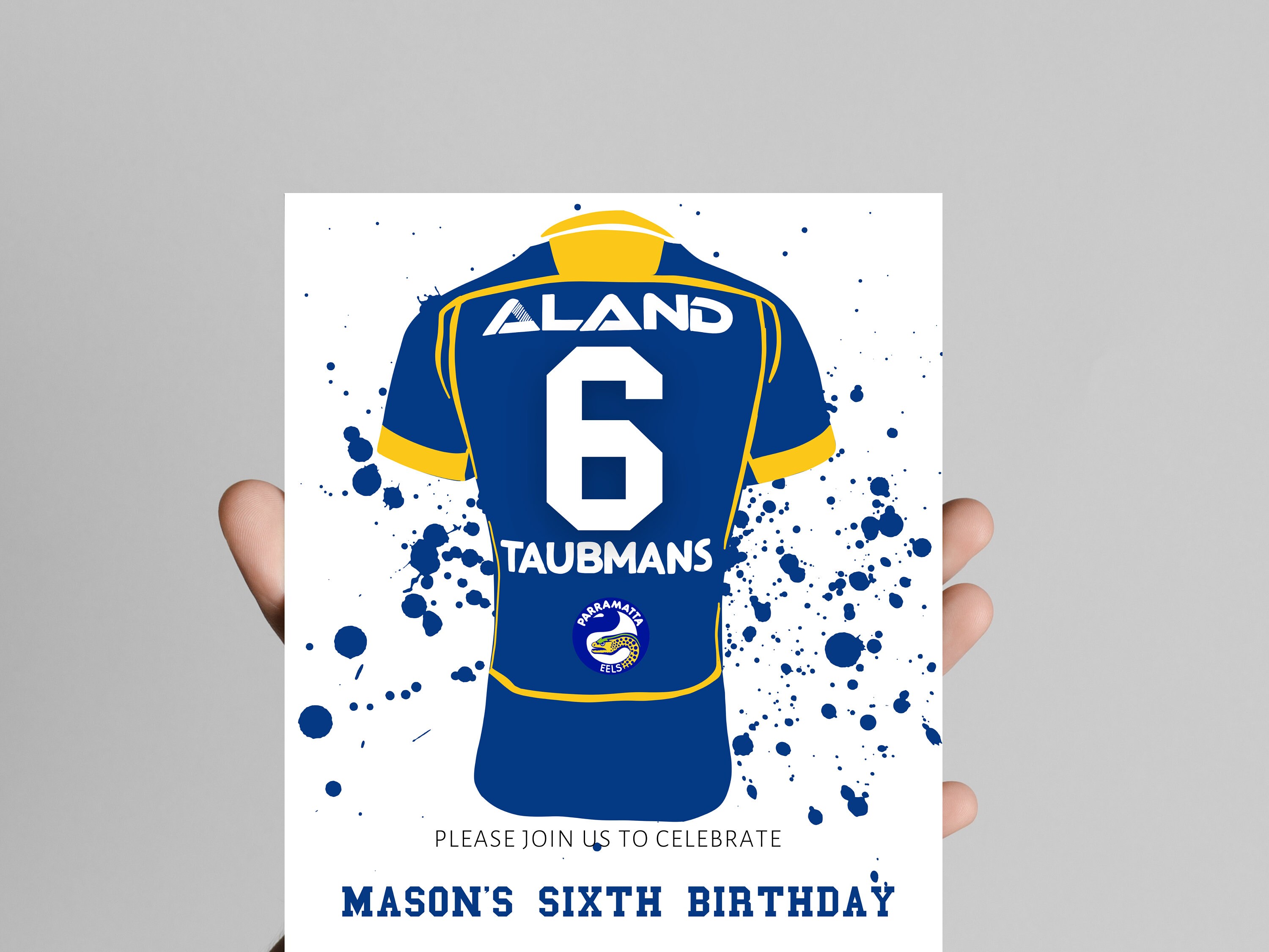 NRL Birthday Invitation | National Rugby League Birthday Party | Rugby ...