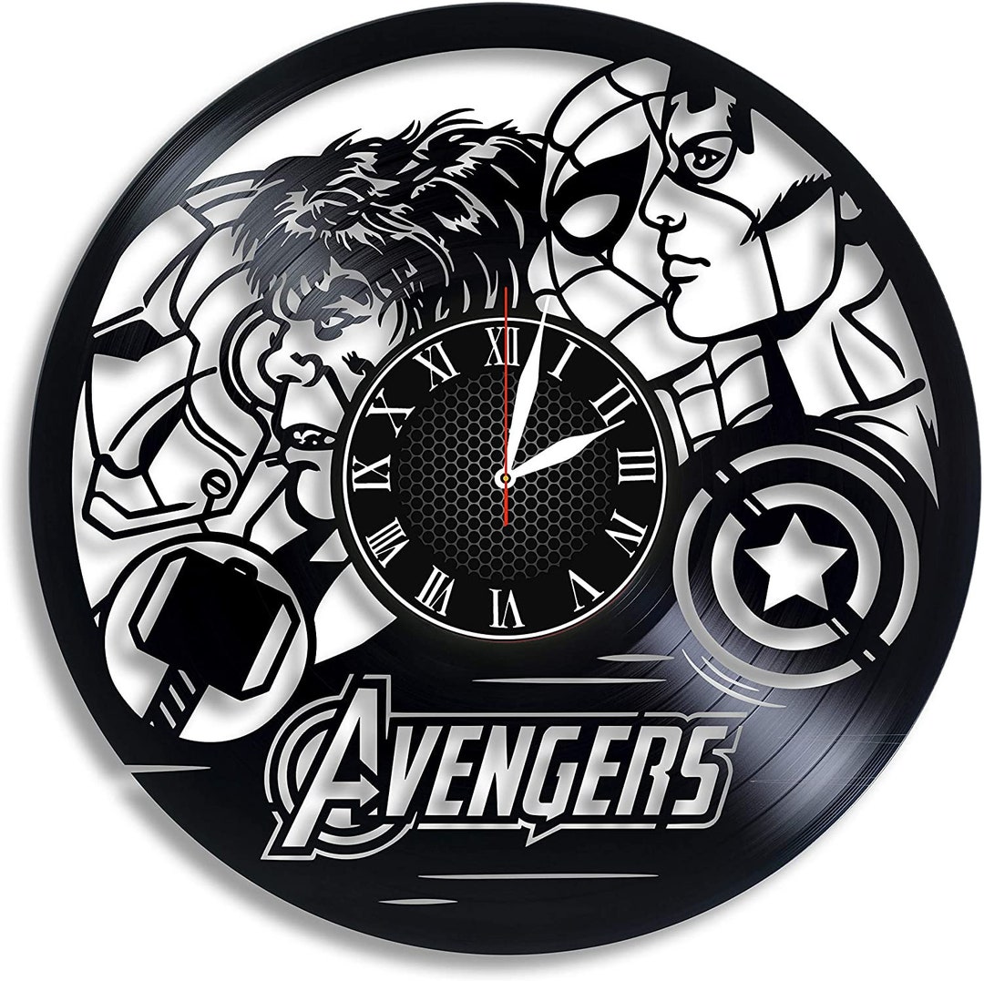 The Avengers Art Vinyl Wall Clock, Avengers Endgame Design Gift for Any ...