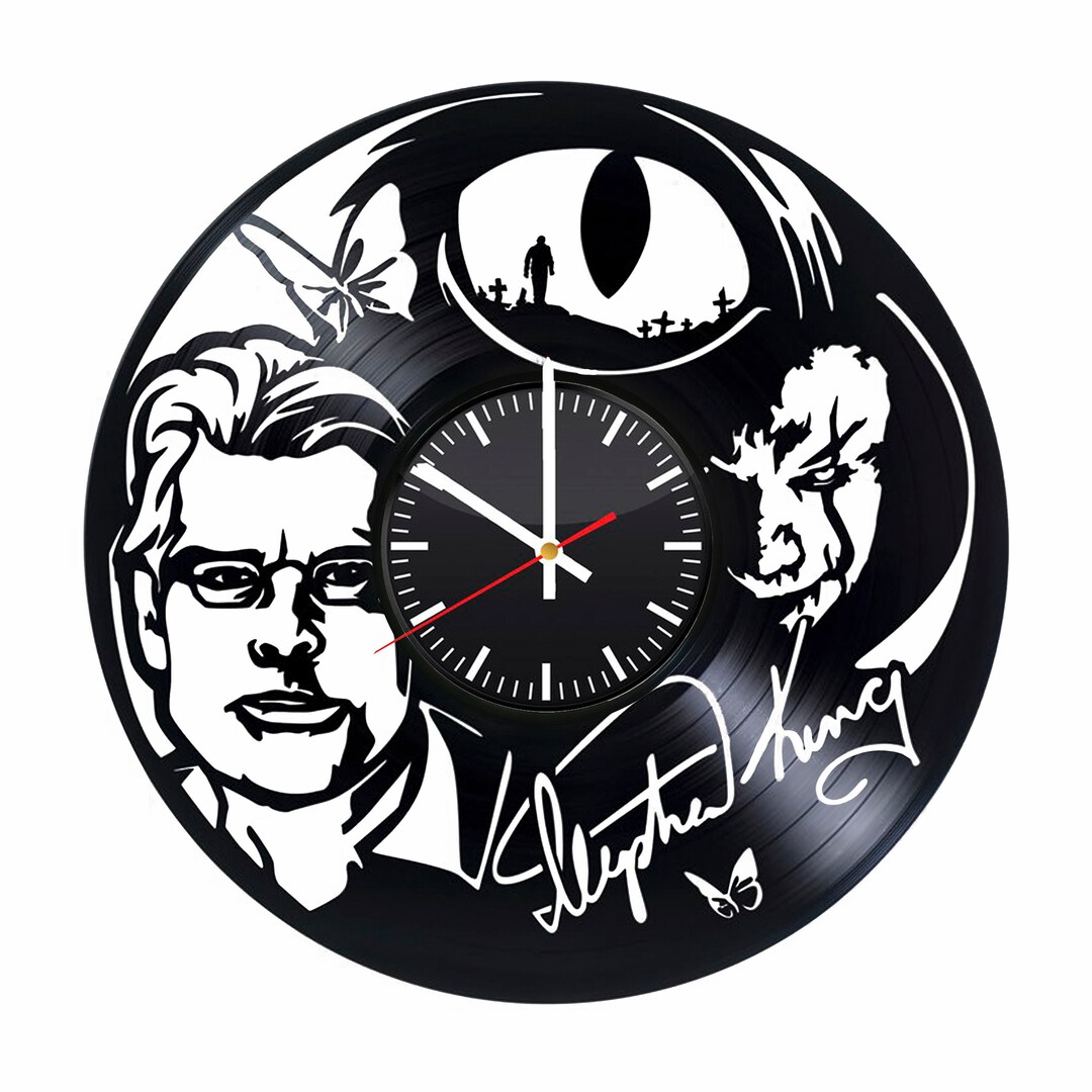 Stephen King Handmade Vinyl Wall Clock, Stephen King Design Gift for ...