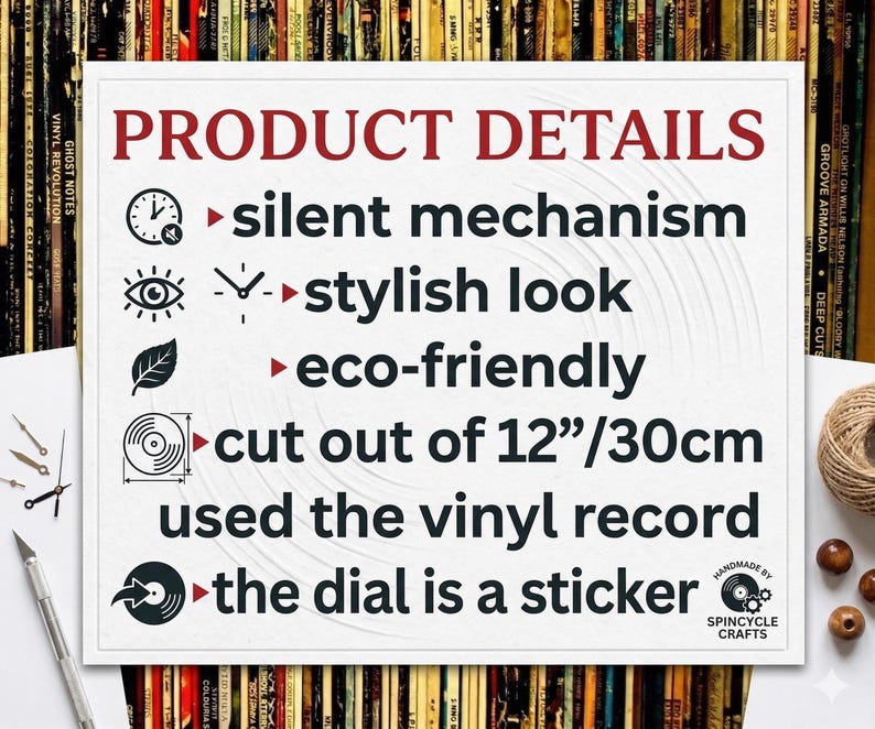 Vinyl Record 12" City Skyline Wall Clock, Shape the Skyline Decor ...