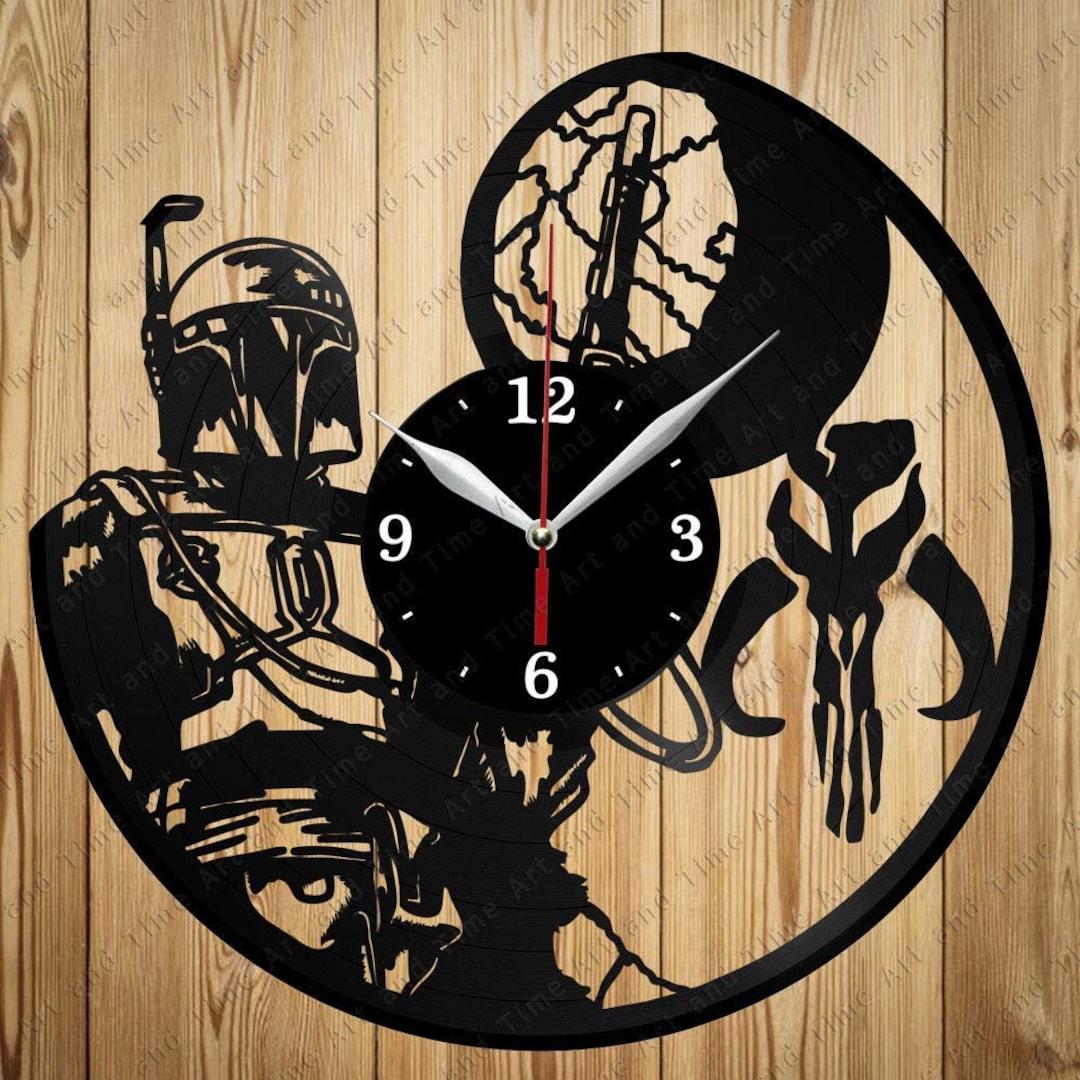 Mandalorian Art Decor Home Wall Clock Black Original Gift Unique Design ...