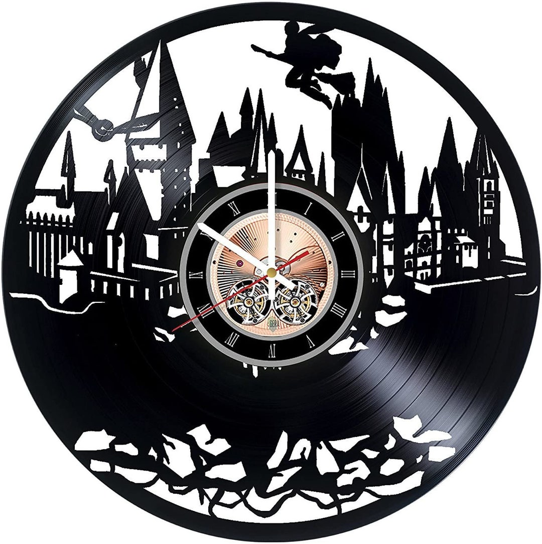 Wizard Flying Wall Clock - Handmade Vinyl Record Clock Inspired by ...