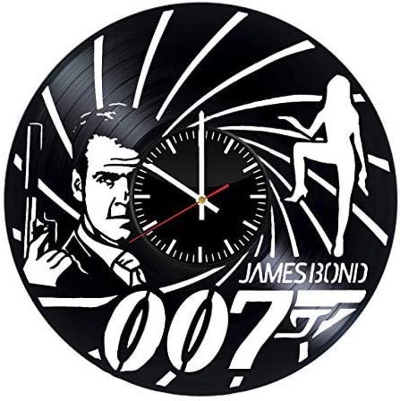 James Bond Vinyl Record Wall Clock, Agent 007 Wall Art, James Bond ...