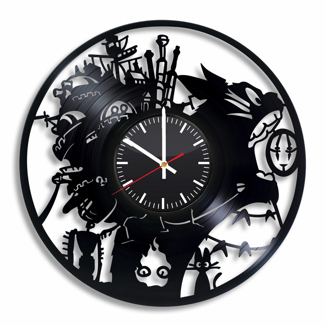 Whimsical Anime-inspired Vinyl Clock Handmade 12-inch Wall Art Gift for ...