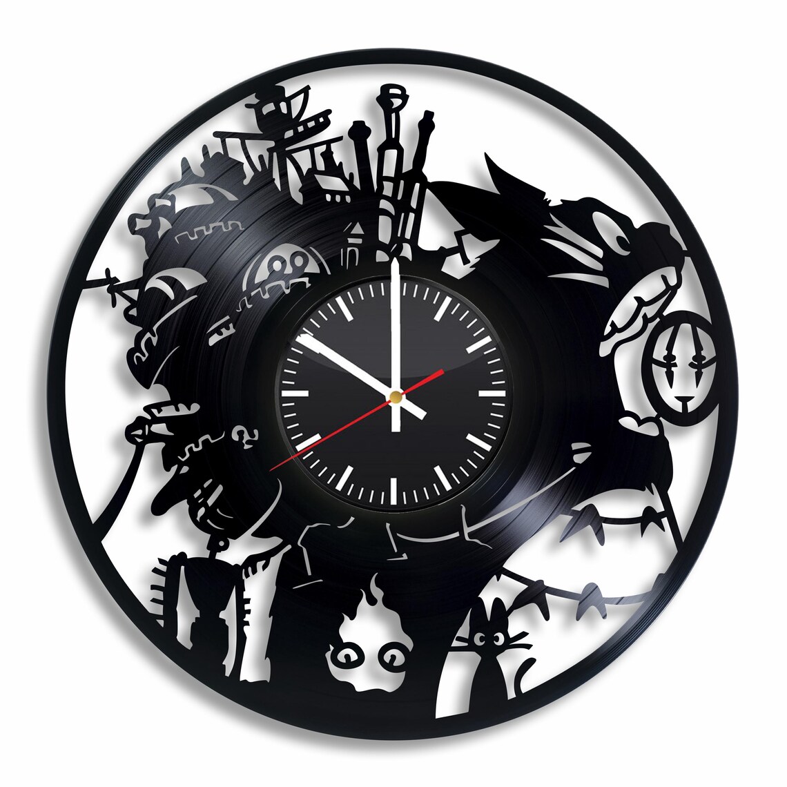 Whimsical Anime-inspired Vinyl Clock - Handmade 12-inch Wall Art Gift ...