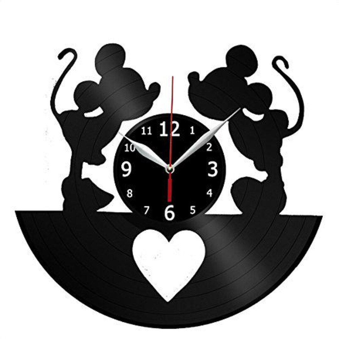 Adorable Mice in Love Wall Clock – Handmade Vinyl Record Art for ...
