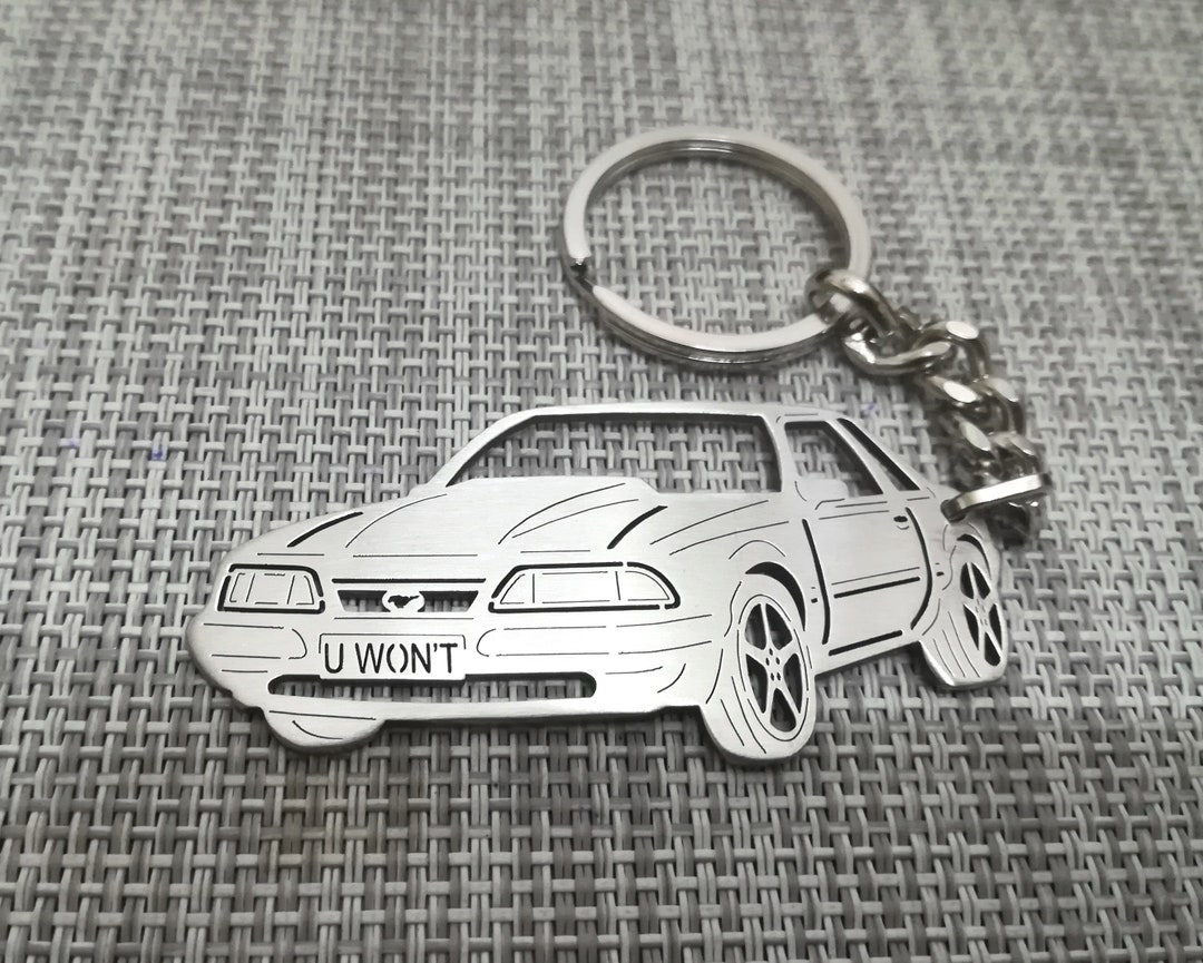 1992 Mustang Notchback Fox Body Custom Keychain, Personalized Keyring ...