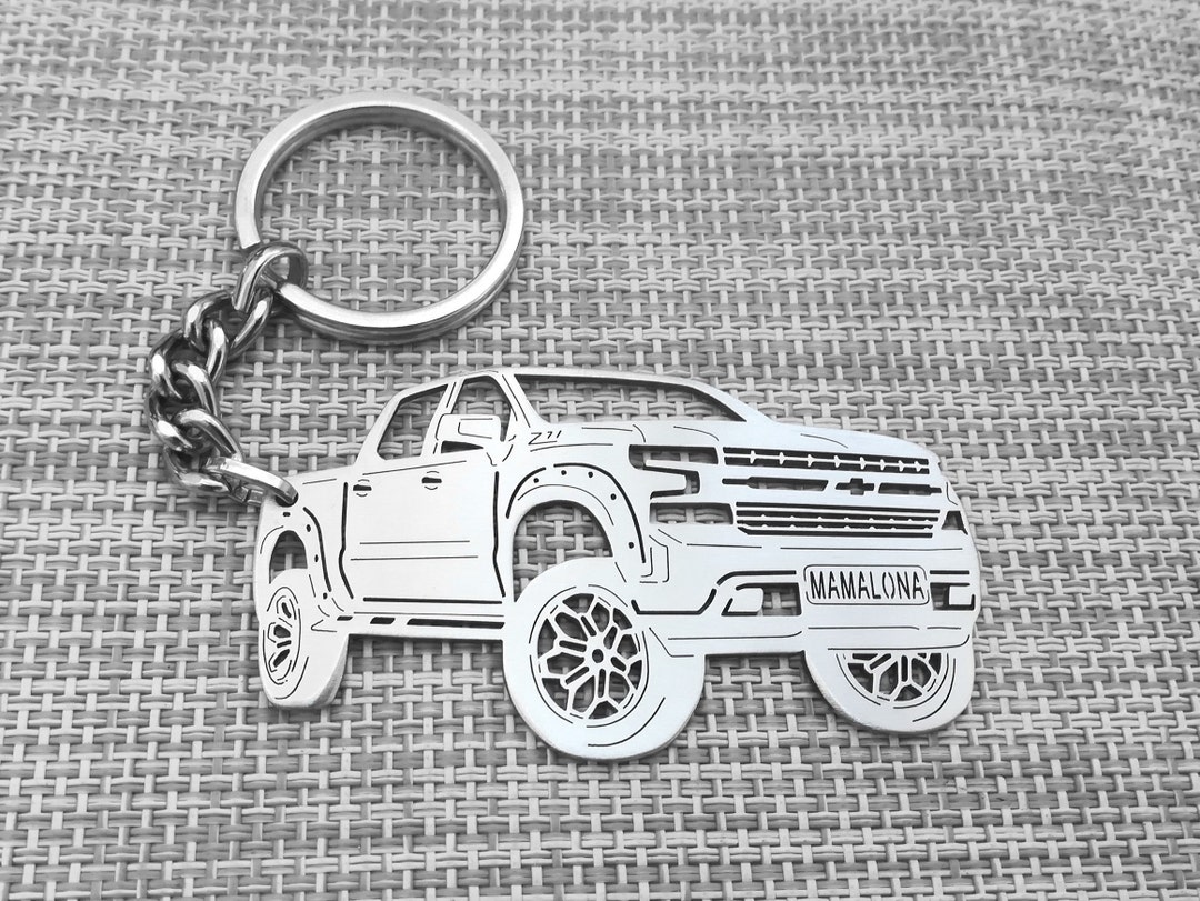2019 Silverado Z71 Black Widow Custom Keychain, Personalized Keyring ...