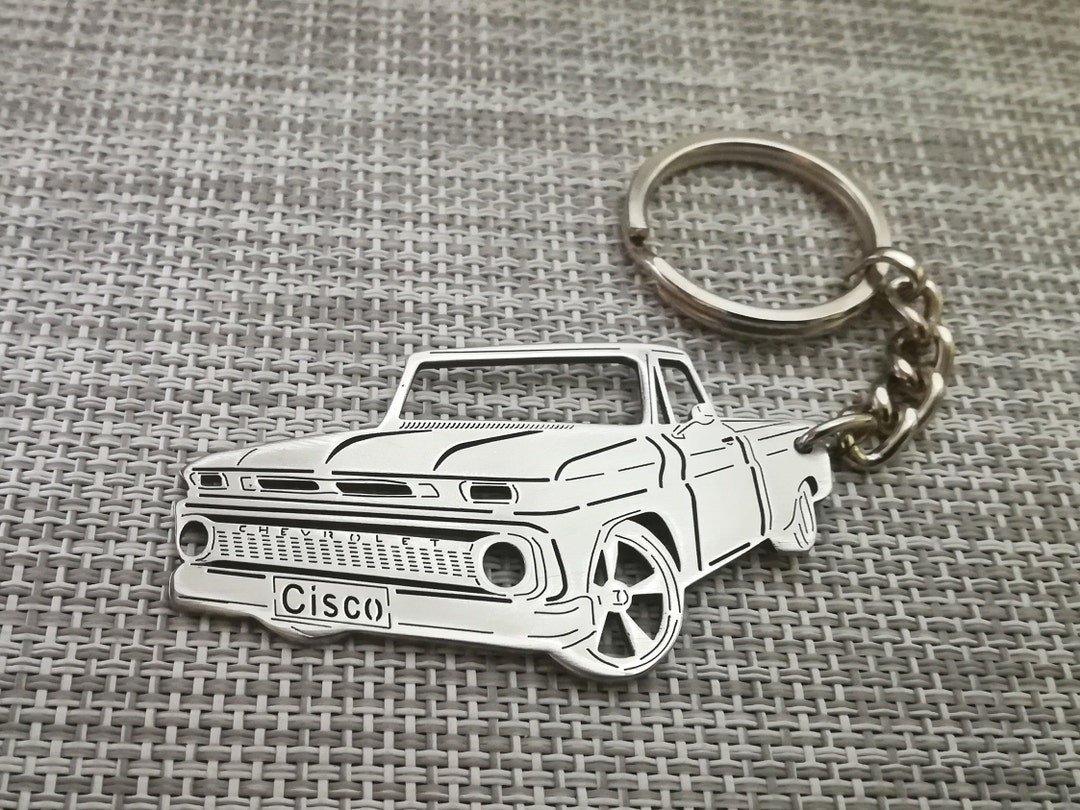 1964 C10 Custom Keychain, Personalized Keyring, Stainless Steel ...