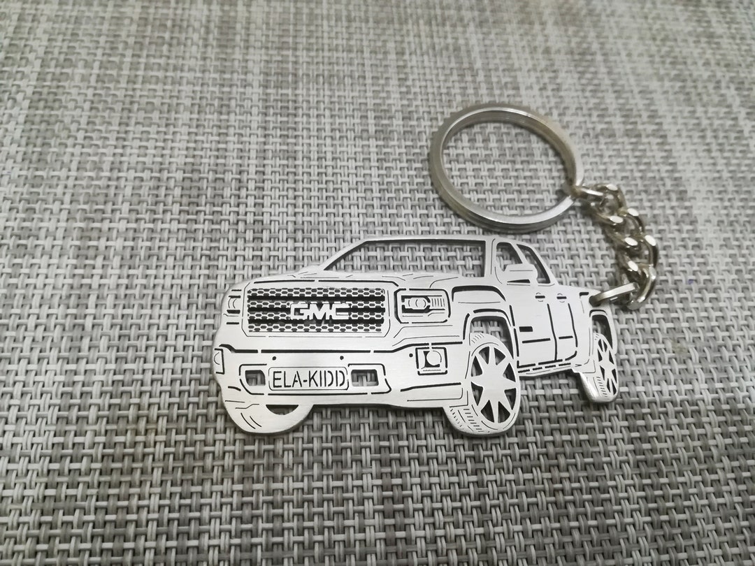 Sierra With Denali Grill Custom Keychain, Personalized Keyring ...