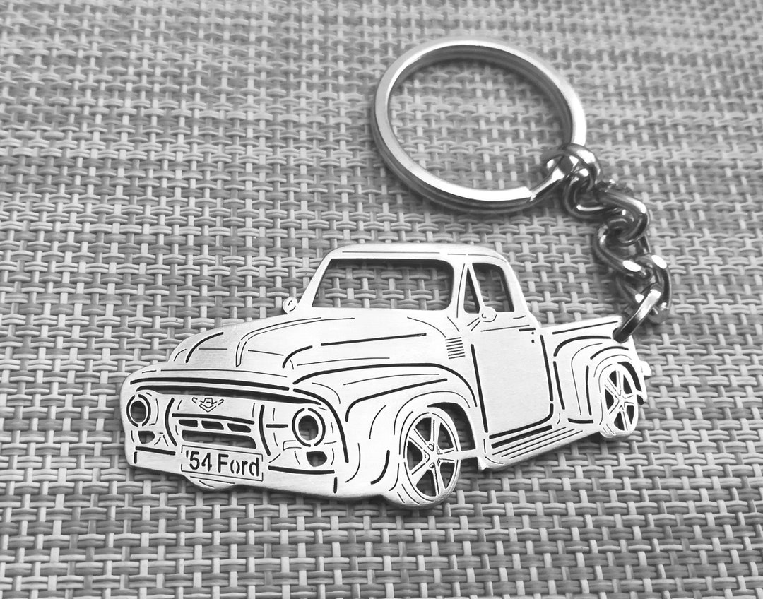 1954 F100 Pickup Custom Keychain, Personalized Keyring, Stainless Steel ...